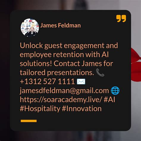 James Feldman Associates Inc On Linkedin Ai Hospitality Innovation