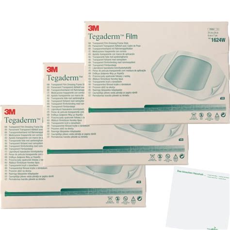 3M Tegaderm Film 1624W 3er Pack (3x100x 6x7cm Packung) + usy Block