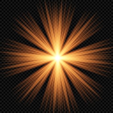 La Luz Blanca Brillante Explota Sobre Un Fondo Transparente Vector