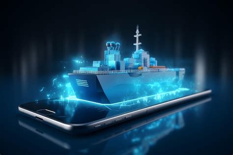 Premium Photo Smart Logistics With Cargo Ship Containers And Huge Smartphone