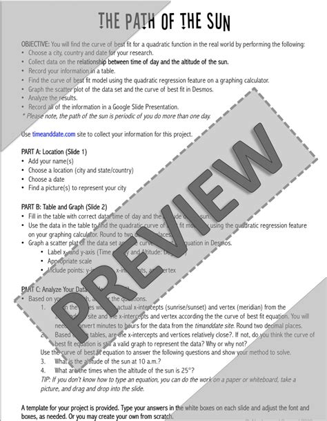 Real World Quadratic Regression Project Based Learning Distance Le