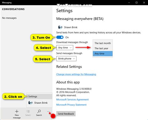 Turn On Or Off Messaging Everywhere In Windows 10 Pc And Mobile Tutorials
