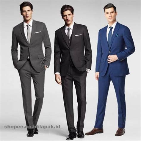 Jual PRYZA Jas Blazer Pria Stelan 2 In 1 List Putih Model Terbaru