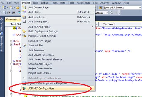 C How To Specify A Port For The ASP NET Configuration Site Stack