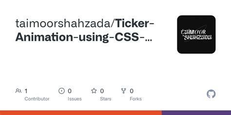 Github Taimoorshahzadaticker Animation Using Css Only