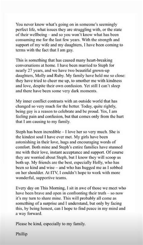 Phillip Schofield Comes Out As Gay In Statement Posted On Instagram