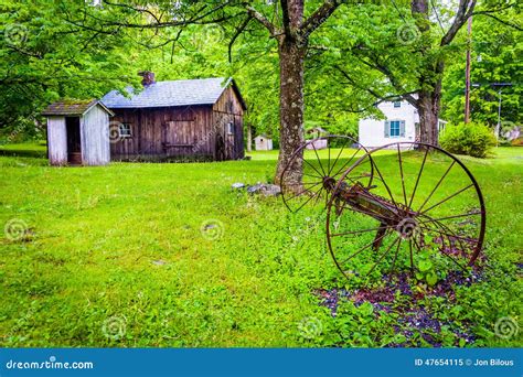 Old Log Barn And Farm Wagon Stock Image 3787567