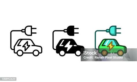 Ikon Kendaraan Ramah Lingkungan Yang Diwakili Oleh Mobil Listrik