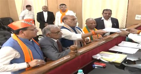 Defence Minister Rajnath Singh Files Nomination From Ups Lucknow