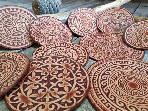 Leather Round Patch Nautical Compass