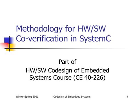 Ppt Methodology For Hwsw Co Verification In Systemc Powerpoint