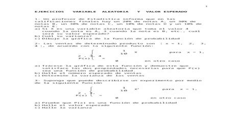 Ejercicios Variable Aleatoria Y Valor Esperado [doc Document]