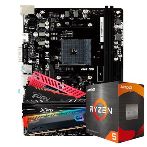 Kit Upgrade AMD Ryzen 5 4600G Placa Mãe Biostar B450MHP Memória DDR4 16GB