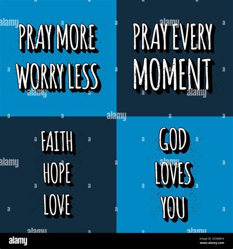 Set Of Christian Lettering Quotes Vector Motivation Phrases Pray