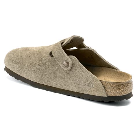 Boston Soft Footbed Suede Leather Taupe BIRKENSTOCK
