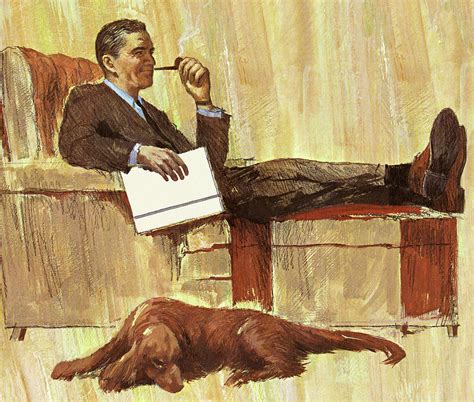 Man Relaxing In A Chair Drawing By Csa Images Fine Art America