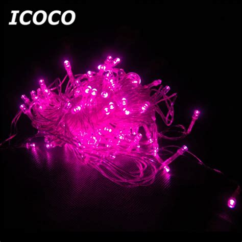 Icoco 22m 200 Led Pink String Fairy Lights Hot Pink Light For Christmas