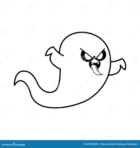 Isolated Phantom Draw Hallowen Vector Illustration Stock Vector