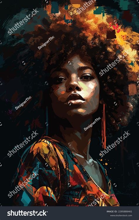 Vibrant Afro Pop Art Girl Fusion Stock Vector Royalty Free 2295888461