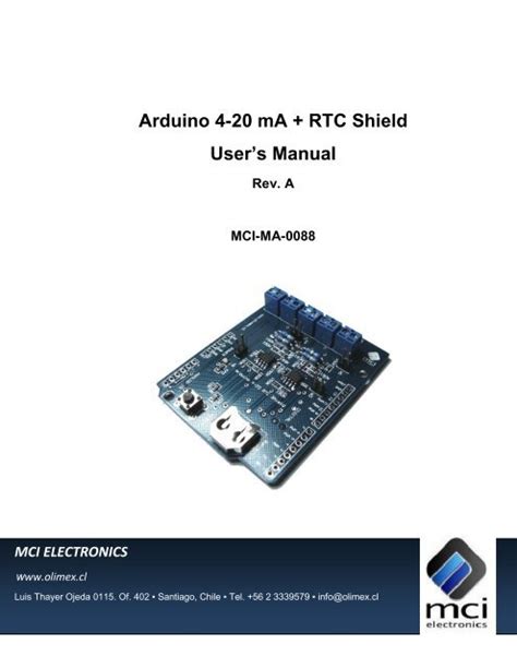 Arduino 4 20 Ma Rtc Shield Users Manual Olimex
