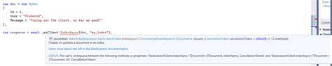 Docs For Indexing A Document Leads To An Error Elasticsearch NET 8 13