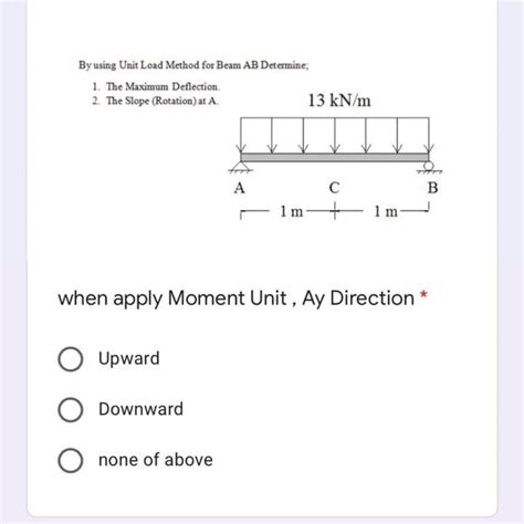 solved by using unit load method for beam ab determine 1