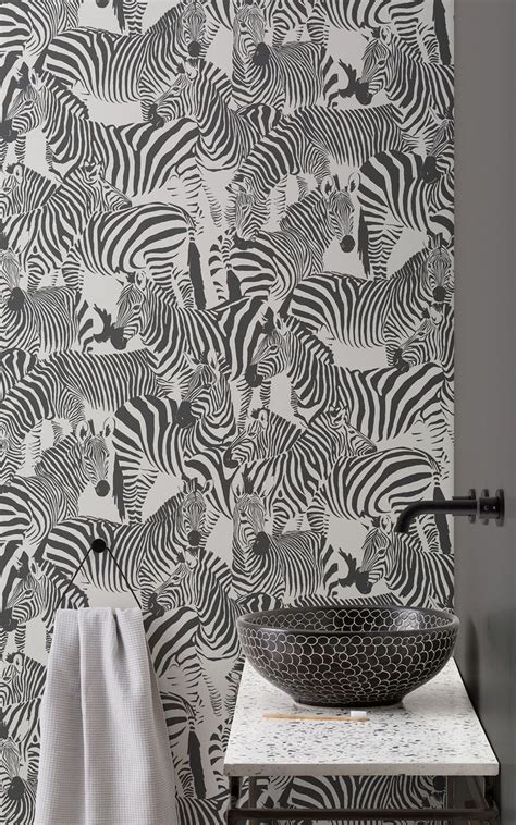 Black And White Modern Zebra Pattern Wallpaper Zebra Wallpaper