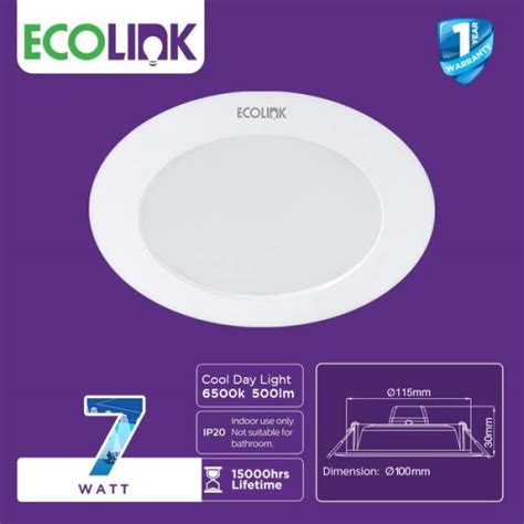 Promo Ecolink Lampu Plafon Bulat Downlight Led 7w Diskon 40 Di Seller