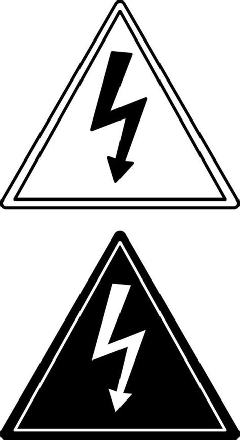 Alto Voltaje Señales Negro Y Blanco Iconos Peligro Advertencia Firmar