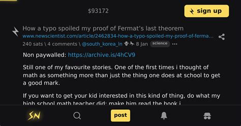 How A Typo Spoiled My Proof Of Fermats Last Theorem Stacker News