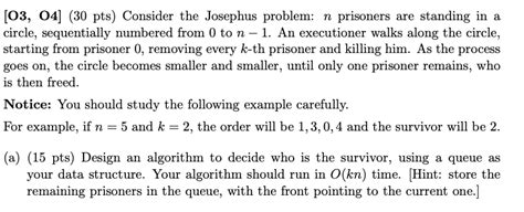 Solved Pts Consider The Josephus Problem N Chegg