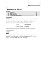 Lab Reflection Refraction Pdf Names Group Name Date Lab Reflection And Refraction