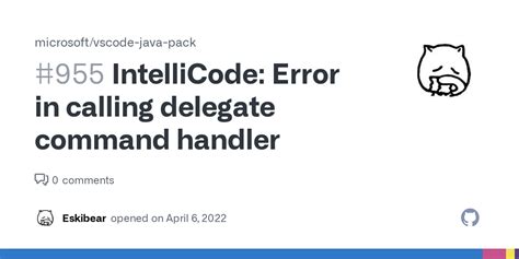 IntelliCode Error In Calling Delegate Command Handler Issue 955