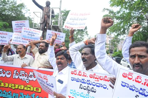 Telangana Bus Strike Tsrtc Employee Sets Himself On Fire Another