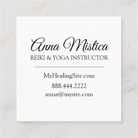 Healing Reiki Yoga Massage Energy Light Worker Square Business Card