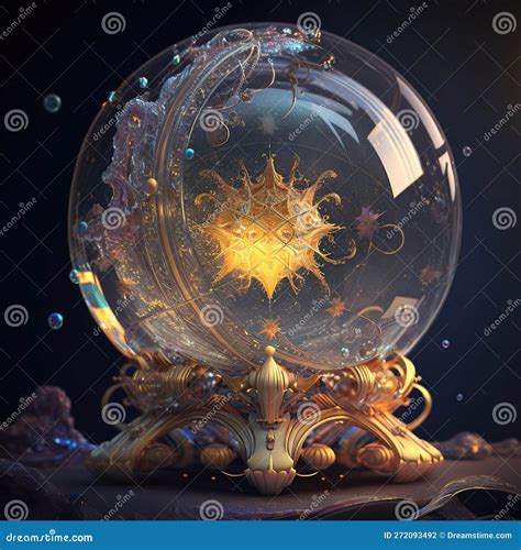 Solar System Astrolabe In Crystal Ball Generative Ai Stock
