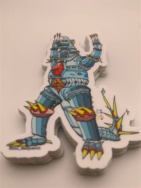 Mecha Zilla 2 Sticker Pack 4 Inch Matte Holographic Etsy