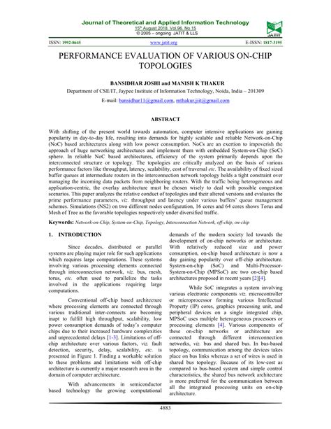 Pdf Performance Evaluation Of Various On Chip Topologies