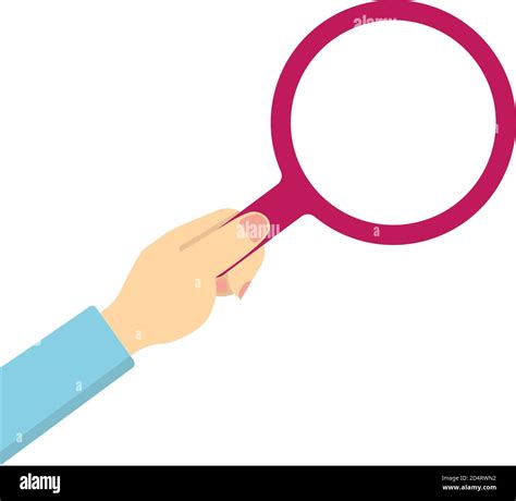 Hand Holding Magnifying Glass Vector Illustration Female Stock Vector
