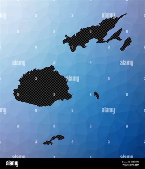 Fiji Geometric Map Stencil Shape Of Fiji In Low Poly Style Modern