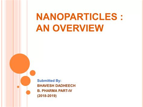 Nanoparticles Ppt Pptx