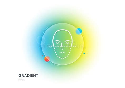 Face Recognition Line Icon Faces Biometrics Sign Gradient Blur Button Vector Stock Vector
