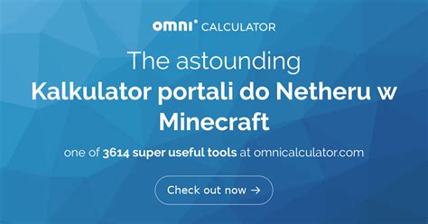 Kalkulator Portali Do Netheru Portale Minecraft