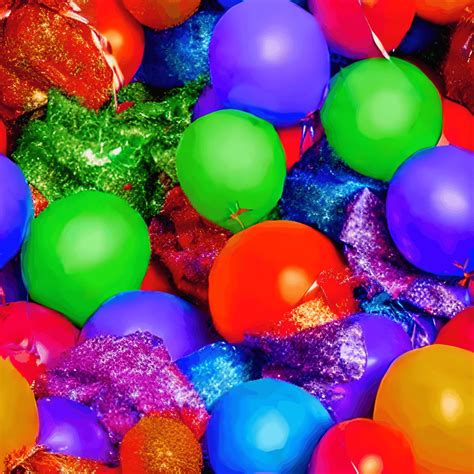 4k Repeating Tinsel And Balloon Pattern Graphic · Creative Fabrica