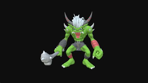 🐉 Orgemon Stl Oni Warrior Digimon 3d Imprimible Fan Art Figura
