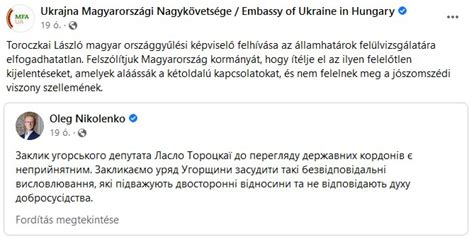 Berágtak az ukránok Toroczkai Twitter bejegyzése után Nemzeti