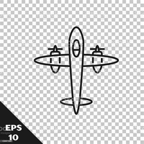 검은 선 투명 한 배경에 격리 된 오래 된 복고풍 빈티지 비행기 아이콘입니다 비행 비행기 아이콘입니다 여객기 사인 벡터 일러스트레이션 0명에 대한 스톡 벡터 아트 및 기타
