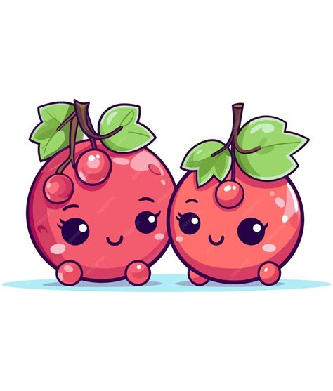Premium Vector Kawaii Fruit Cartoon Character Vector Funny Fruit
