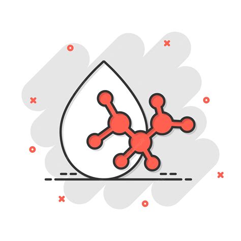 Icône De Molécule Dacide Dans Le Style Comique Illustration