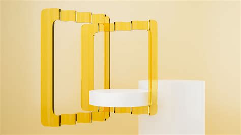 노란색 배경 3d 렌더링에 제품을 표시하기위한 지오메트리 모양 연단과 창조적 인 미래 모형 장면 0명에 대한 스톡 사진 및 기타 이미지 Istock